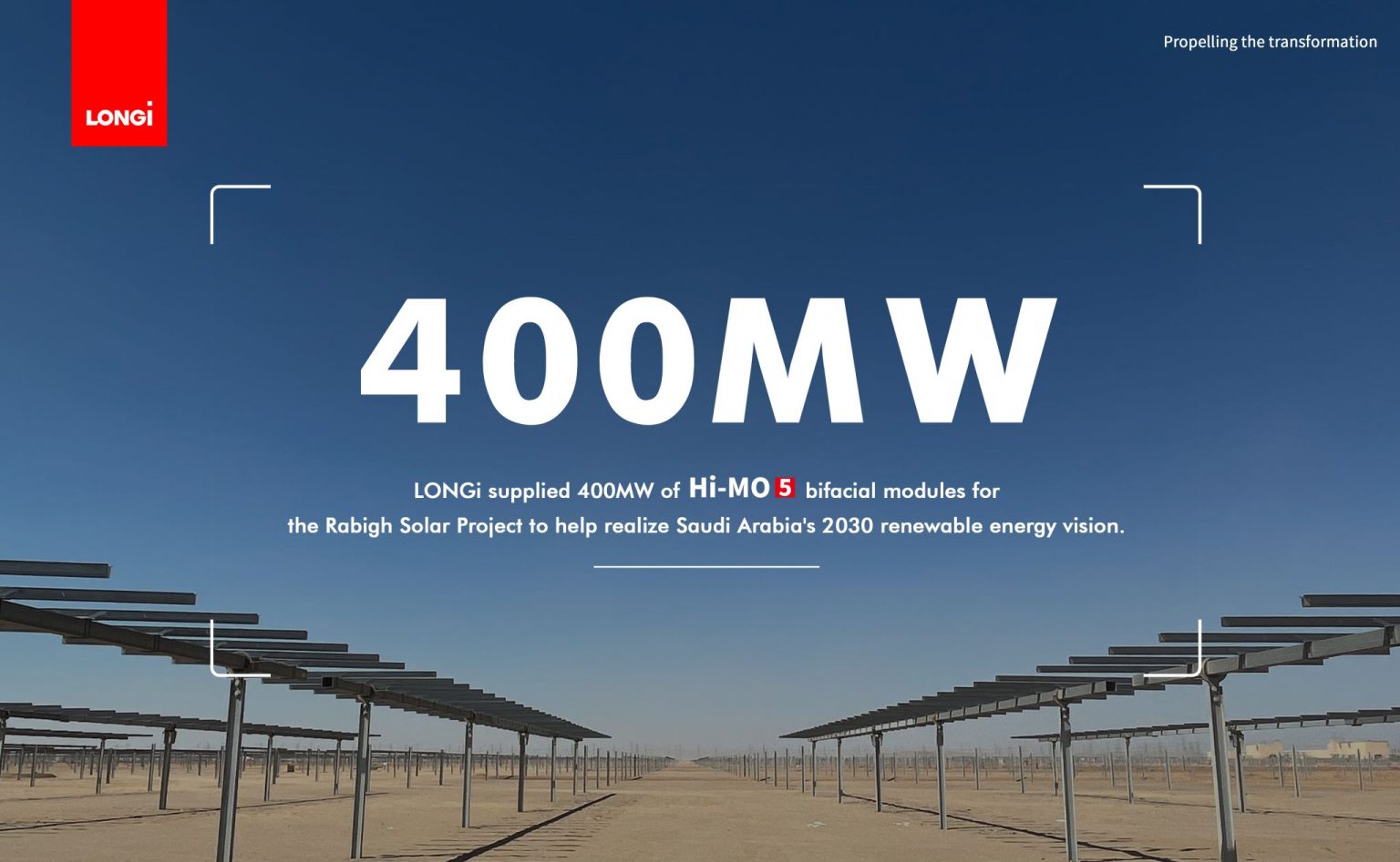 LONGi Supplied 400MW of Hi-MO 5 Bifacial Modules for the Rabigh Solar ...