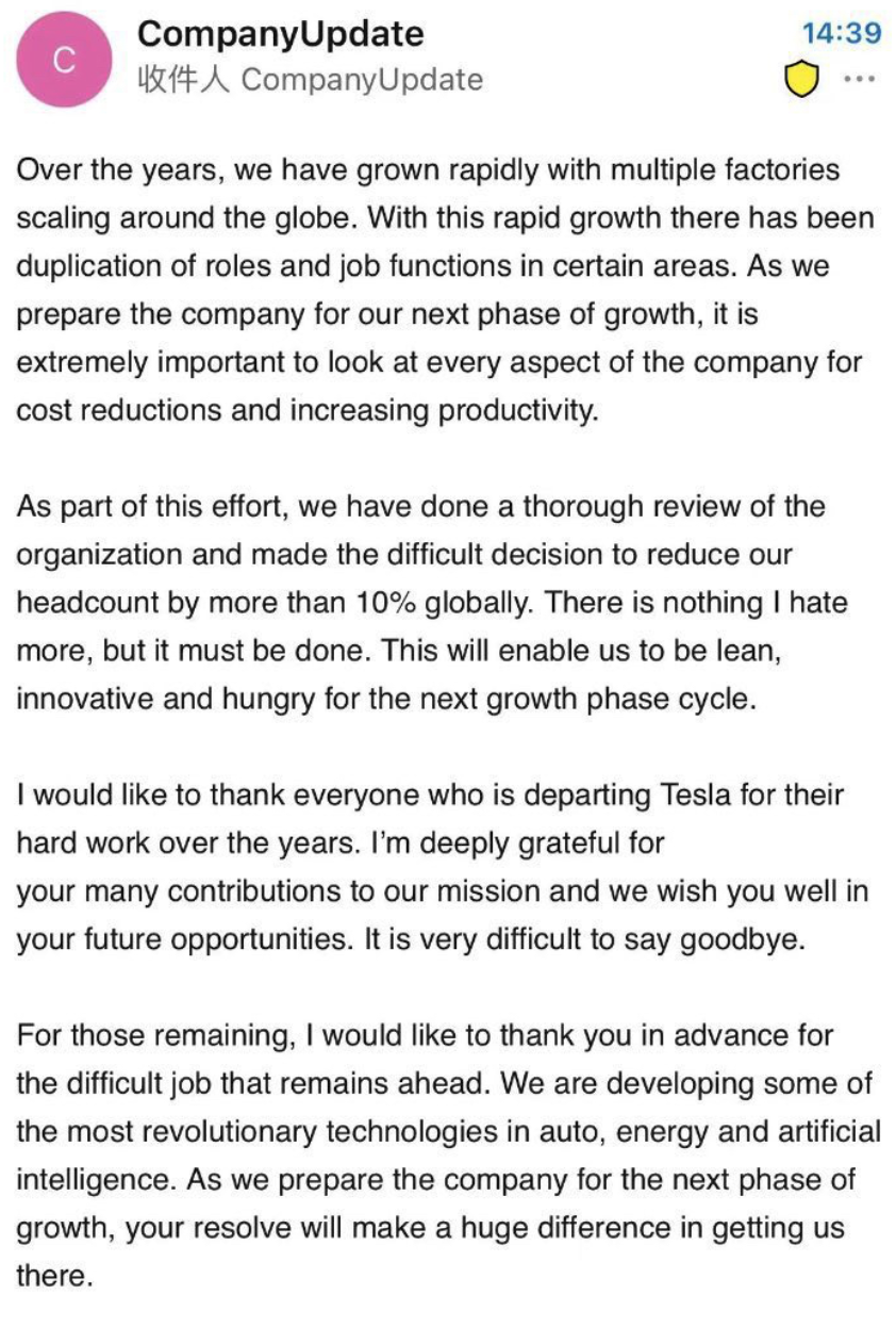 Tesla to Lay Off 10% of Workforce, No Affect on Solar PV Workers – PVTIME