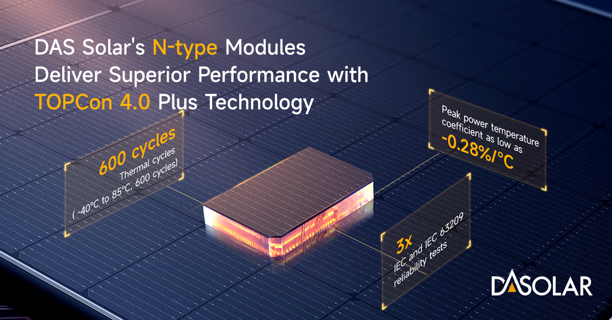 DAS Solar’s N-type Modules Deliver Superior Performance with TOPCon 4.0 ...